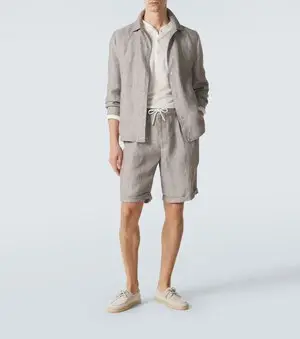 Brunello Cucinelli Linen And Cotton Henley Shirt
