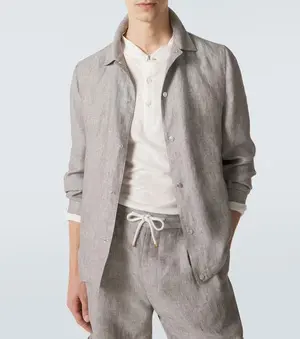 Brunello Cucinelli Linen And Cotton Henley Shirt