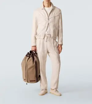 Brunello Cucinelli Canvas And Leather Backpack