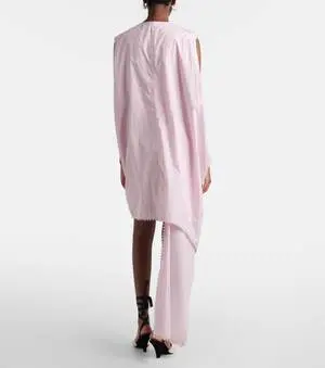 Jacquemus Asymmetric Cotton Poplin Mini Dress - Pink