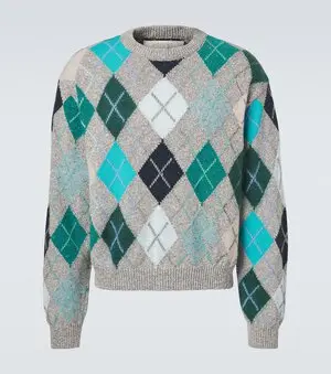ERL Argyle Wool And Cotton-blend Sweater - Multicoloured