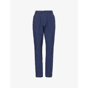 Emporio Armani Straight-leg Mid-rise Linen Trousers - Outer Space