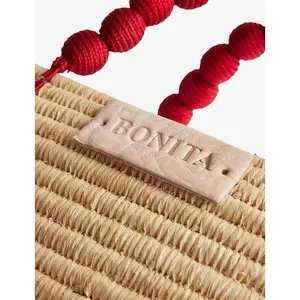 BOUTIQUE BONITA Palm Lobster Raffia Tote Bag