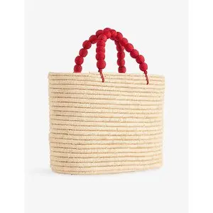 BOUTIQUE BONITA Palm Lobster Raffia Tote Bag
