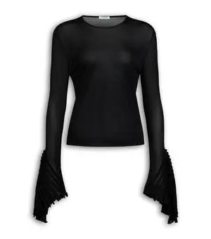 Alaïa Bell-sleeve Top - Black