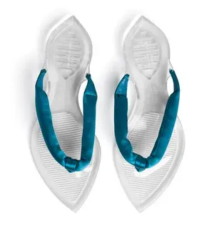 Alaïa Transparent Thong Flip Flops - Blue