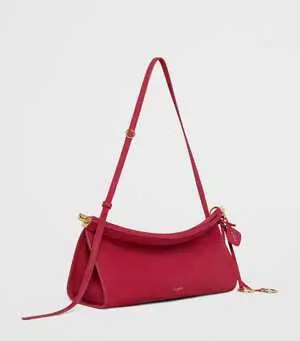 Alaïa Medium Le Click East West Nubuck Shoulder Bag - Red
