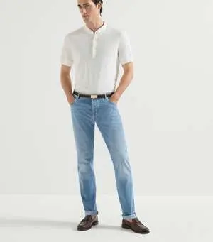 Brunello Cucinelli Stretch-cotton Slim Jeans - Blue