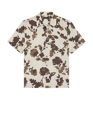 Theory Floral Lyocel Irving Shirt - Silver Cloud Multi