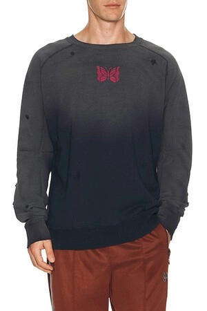 Needles Deconstructed Sweatshirt With Butterfly Logo