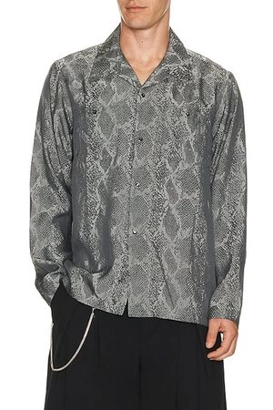 Needles Cowboy One Up Shirt Python Jacquard - Grey