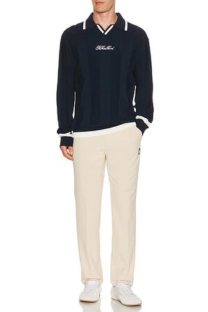 KHALHON V Tipped Varsity Knit Pullover Polo