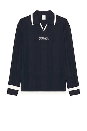 KHALHON V Tipped Varsity Knit Pullover Polo