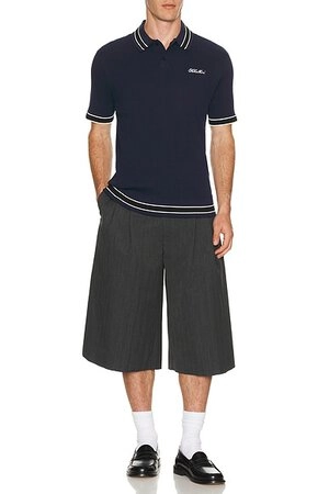 KHALHON Varsity Tipped Rib Polo