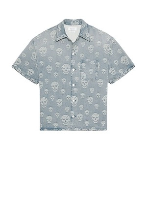 Alexander McQueen Denim Camp Collar Shirt - Blue Washed