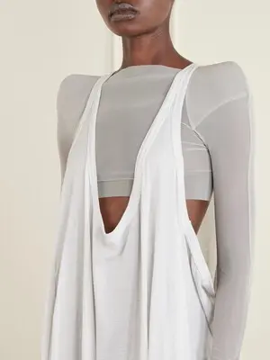 Rick Owens Helm Stretch-mesh Blouse - Neutrals