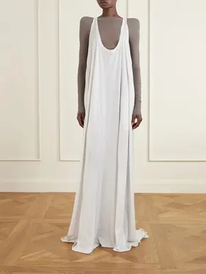 Rick Owens Helm Stretch-mesh Blouse - Gray