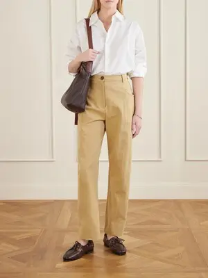 BLAZÉ MILANO Embellished Paneled Twill Tapered Pants