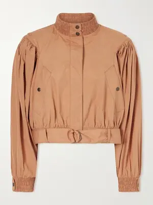 Chloé Cropped Belted Cotton-poplin Jacket