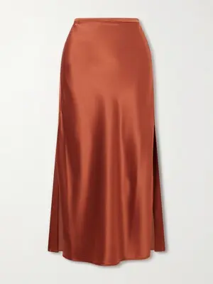 VIOLANTE NESSI Goya Satin Midi Skirt - Orange