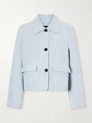 ARMA Fem' Suede Cropped Jacket - Blue