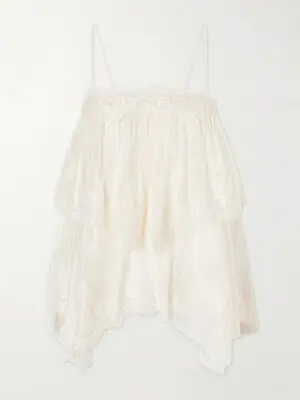 Aje Ophelia Lace-trimmed Tiered Camisole - Yellow