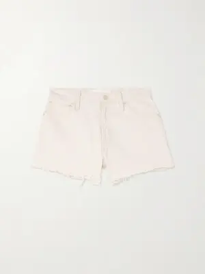 MOTHER The Dodger Frayed Denim Shorts - Neutrals