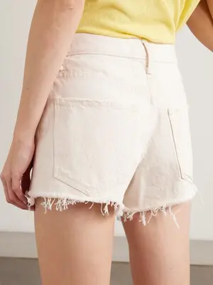 MOTHER The Dodger Frayed Denim Shorts