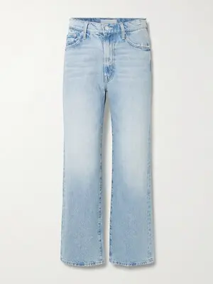 MOTHER The Rambler Zip Flood High-rise Straight-leg Jeans - Blue