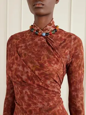 CORTANA Meena Printed Silk-crepon Jacket