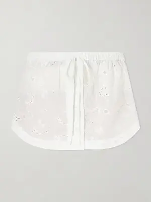 Kiki De Montparnasse Simone Broderie Anglaise Cotton Mini Skirt - Neutrals