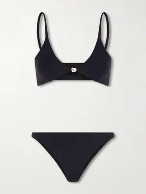 SARA CRISTINA Luna Embellished Bikini Set - Black