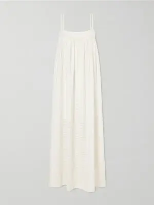 LEMLEM Eda Striped Cotton-gauze Midi Dress - Neutrals
