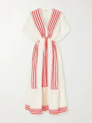 LEMLEM Leila Cotton-gauze Midi Dress - Red