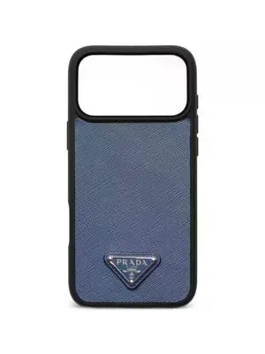 Prada Saffiano Leather Case For Iphone 17 Pro Max - Blue