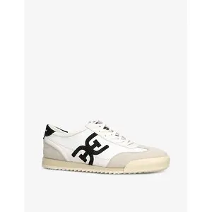 Sam Edelman Ivey Branded Leather And Suede Low-top Trainers