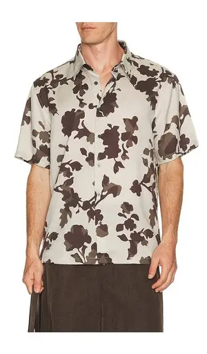 Theory Floral Lyocel Irving Shirt In . Also - Grey