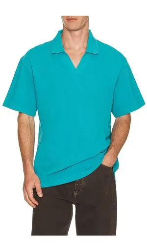 Scotch & Soda 3 Crossed Pique Garment Dyed Polo - Blue