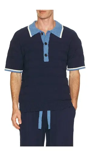 Scotch & Soda Structured Knitted Loose Fit Polo