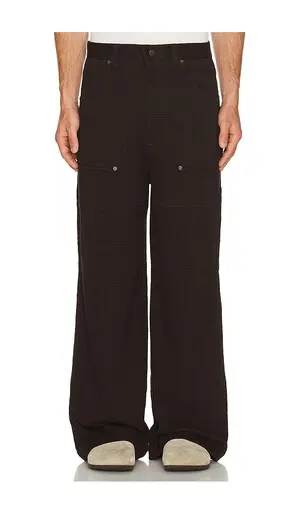 ISA BOULDER Loop Patch Wide Leg Pants - Chocolate