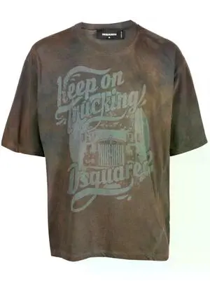 Dsquared2 Graphic-print Cotton T-shirt - Brown