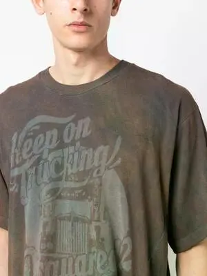 Dsquared2 Graphic-print Cotton T-shirt - Brown