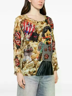The Artistylist Graphic-print Blouse - Neutrals