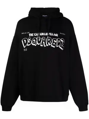 Dsquared2 Logo-print Cotton Hoodie - Black