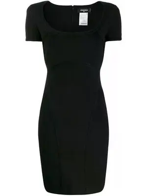 Dsquared2 Fitted Short Sleeve Dress - Black