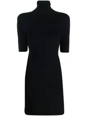 Dsquared2 Ribbed Knit Dress With Silver-tone Logo Plaque