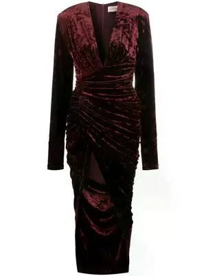 Alexandre Vauthier Draped Asymmetric Velour Gown