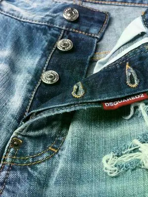 Dsquared2 Distressed Straight-leg Jeans - Blue