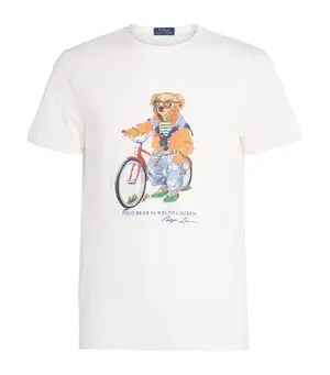 Polo Ralph Lauren Cotton Polo Bear Bicycle Slim T-shirt - White