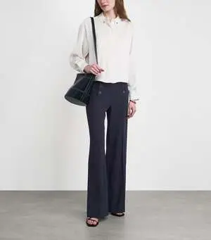 Claudie Pierlot Sailor Wide-leg Trousers - Blue